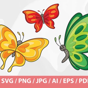 Cute Butterfly Clipart - Spring Bugs, Butterfly Clipart, Butterfly SVG ...