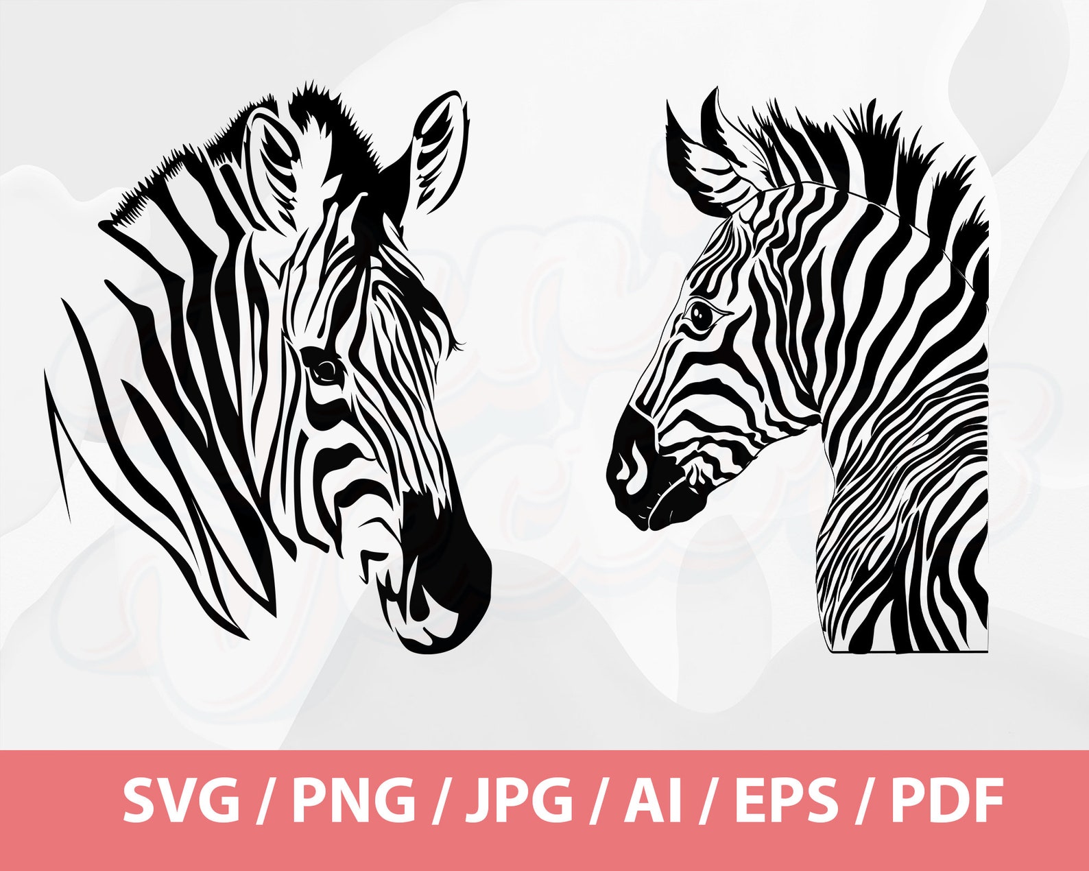 Zebra Vector Set Zebra SVG Zebra Clipart Zebra Files - Etsy