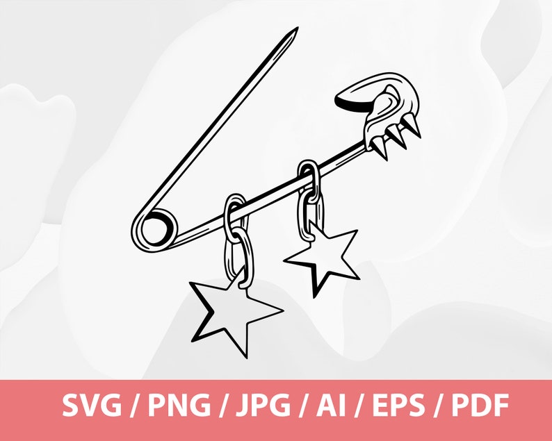 Safety Pin and Heart Tattoo Instant Download Digital - Etsy