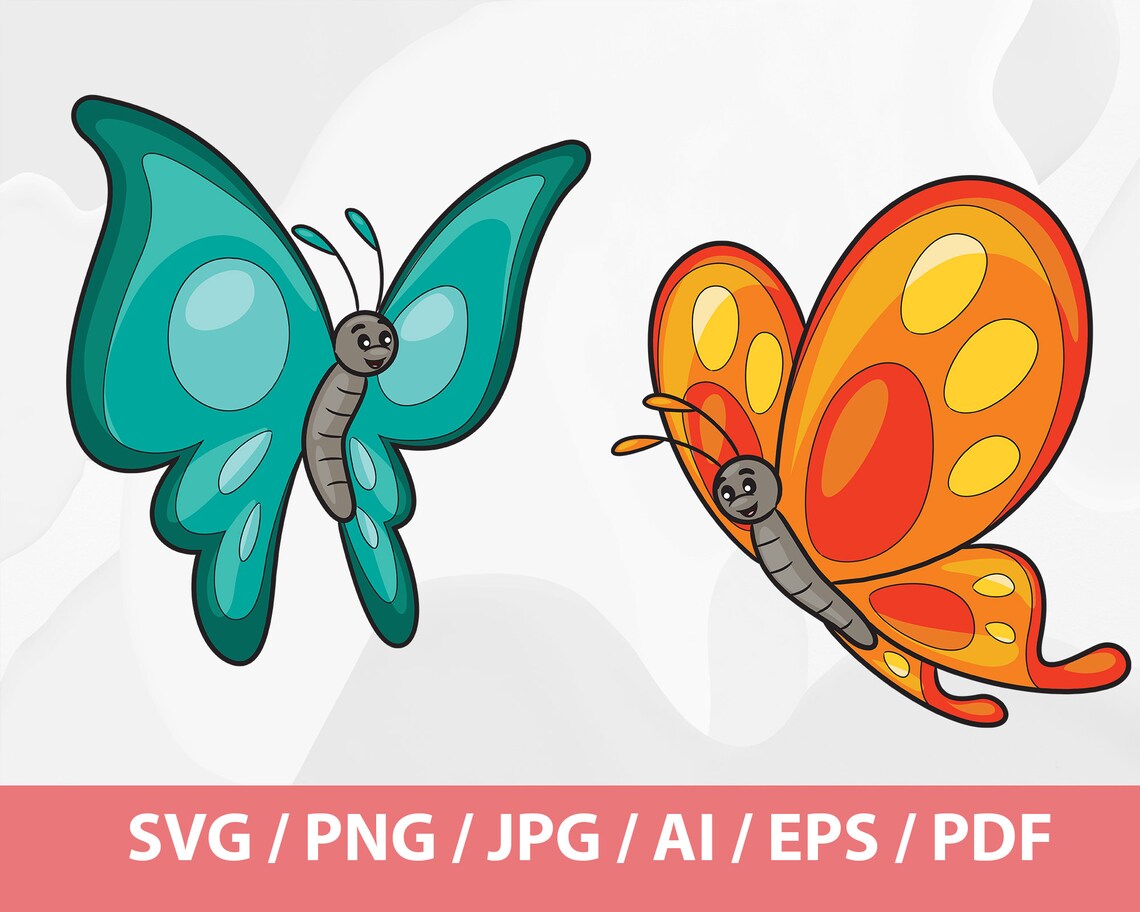 Cute Butterfly Clipart Spring Bugs Butterfly Clipart - Etsy