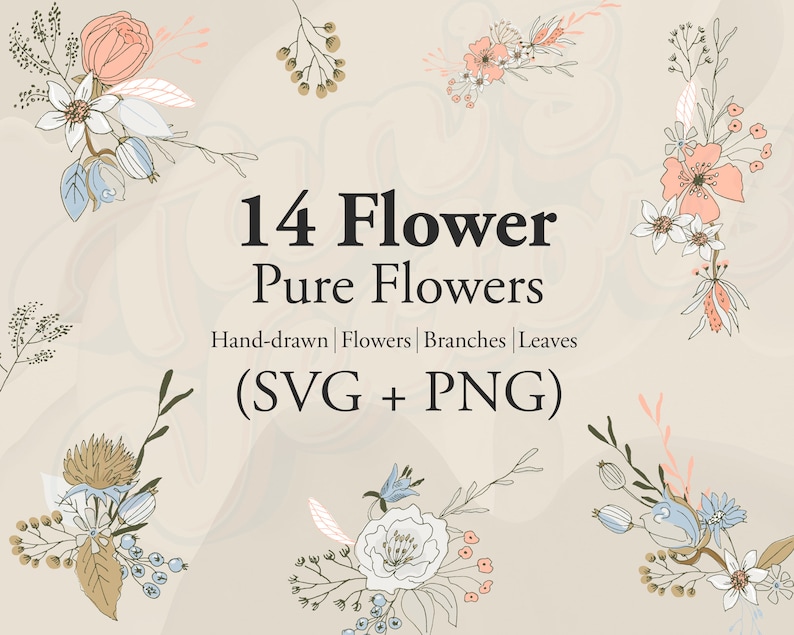 Flower Svg Bundle Floral Arrangement Svg Floral Svg - Etsy