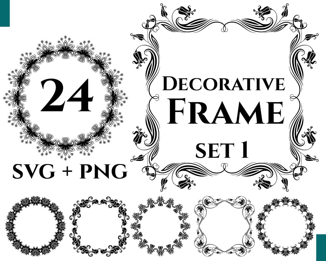 Decorative Frame SVG Frame Svg Circle Frame Svg Round - Etsy