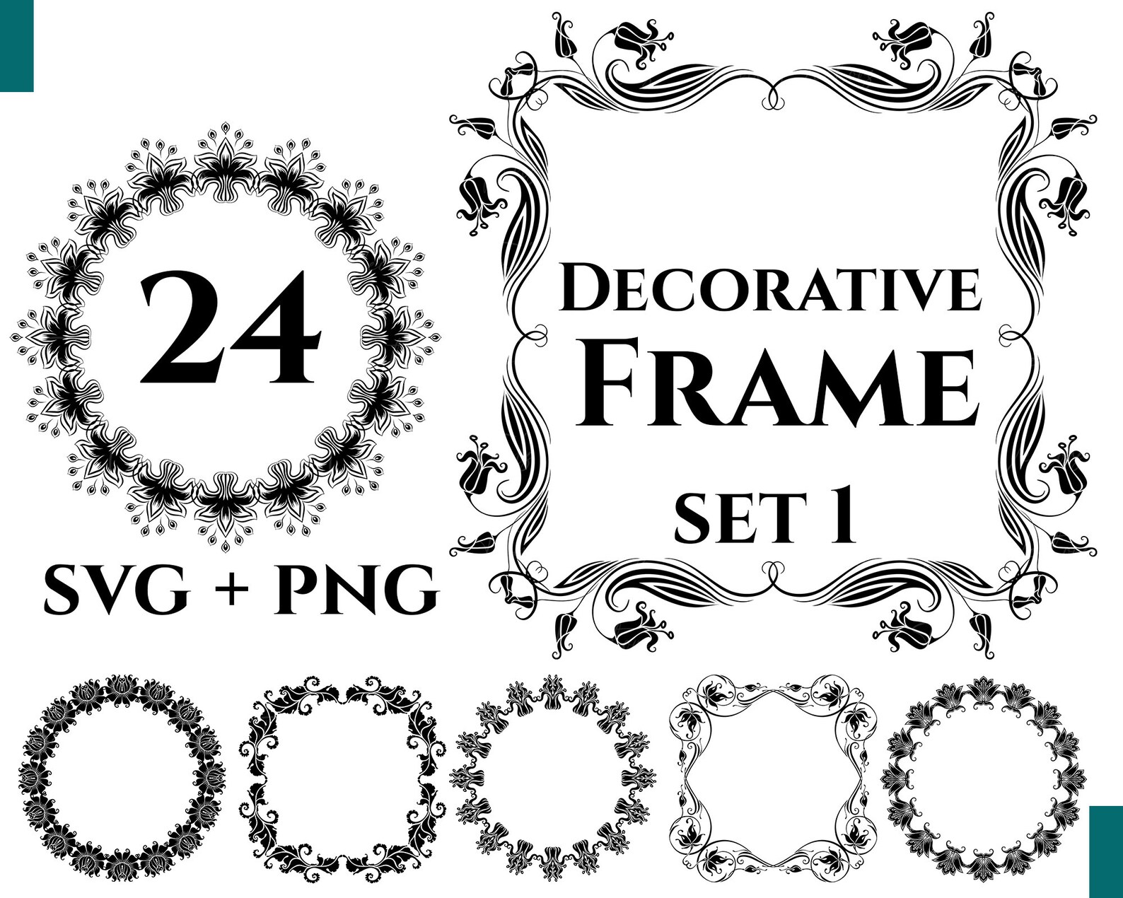 Decorative Frame SVG Frame Svg Circle Frame Svg Round - Etsy
