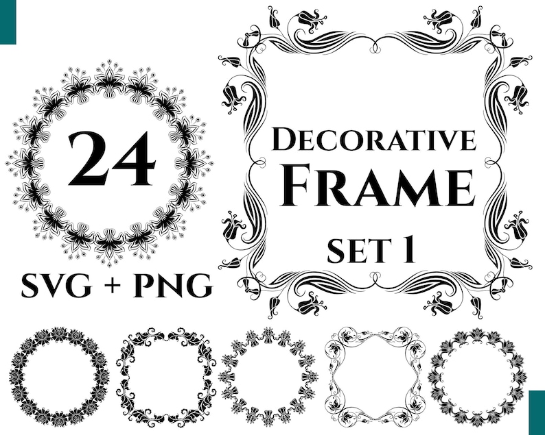 Decorative Frame SVG Frame Svg Circle Frame Svg Round - Etsy