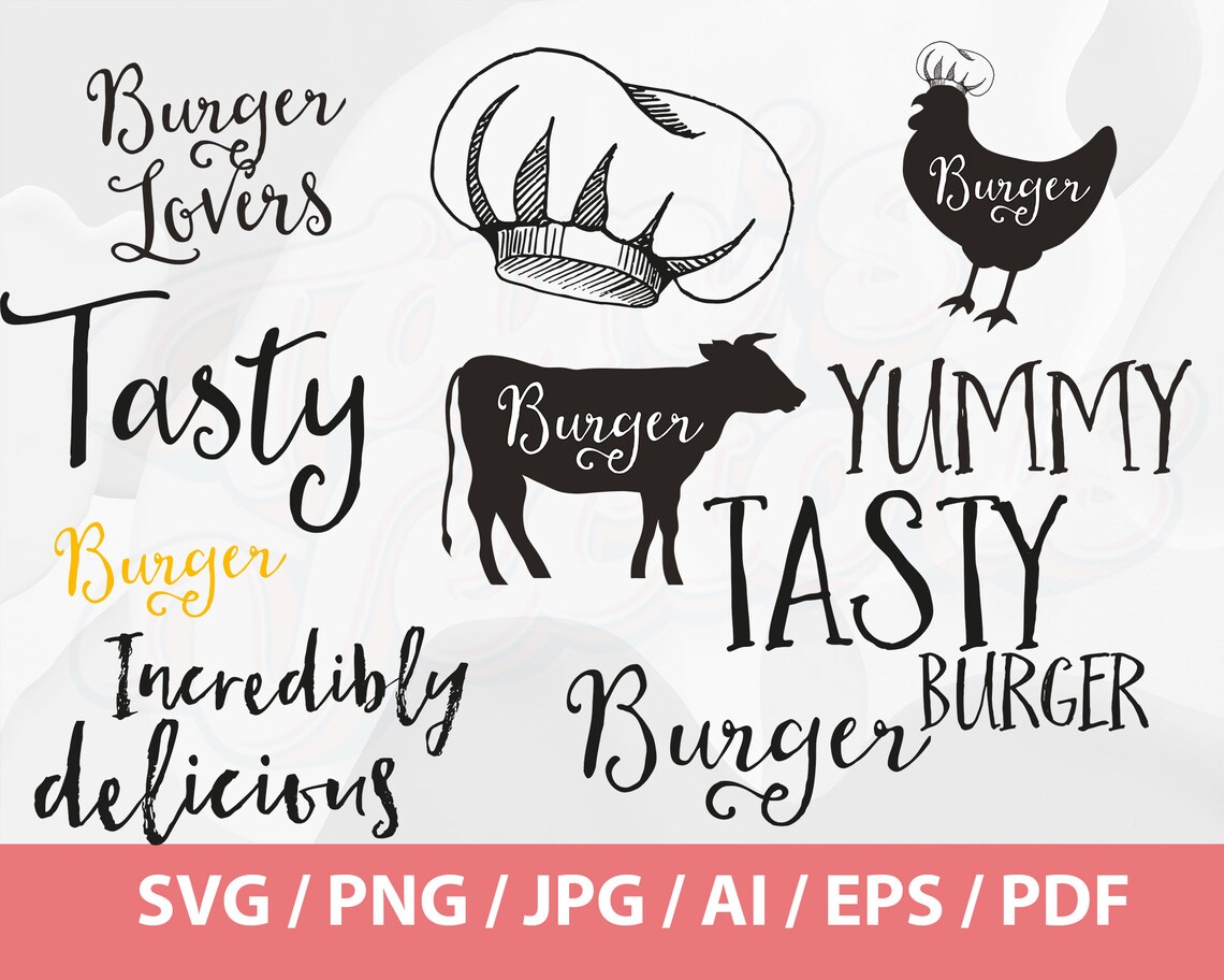 Fast Food Collection Bundle Burger Svg French Fries Png | Etsy