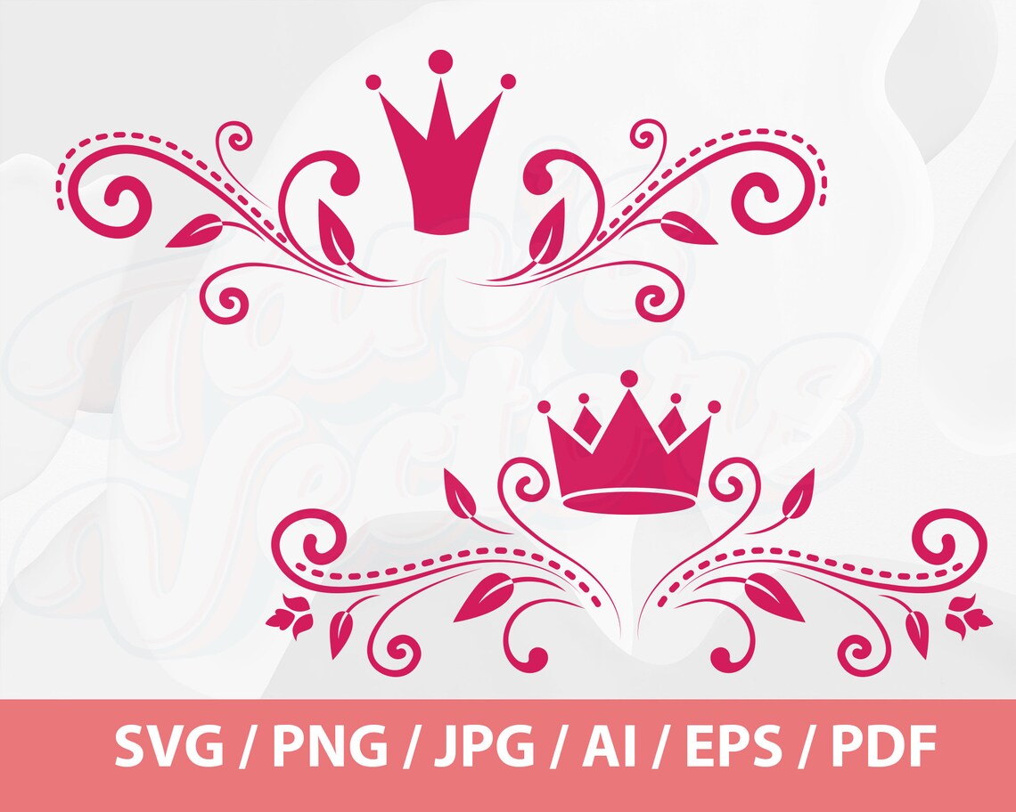 Pink Royal Crown SVG Princess Tiara SVG King Crown Queen - Etsy
