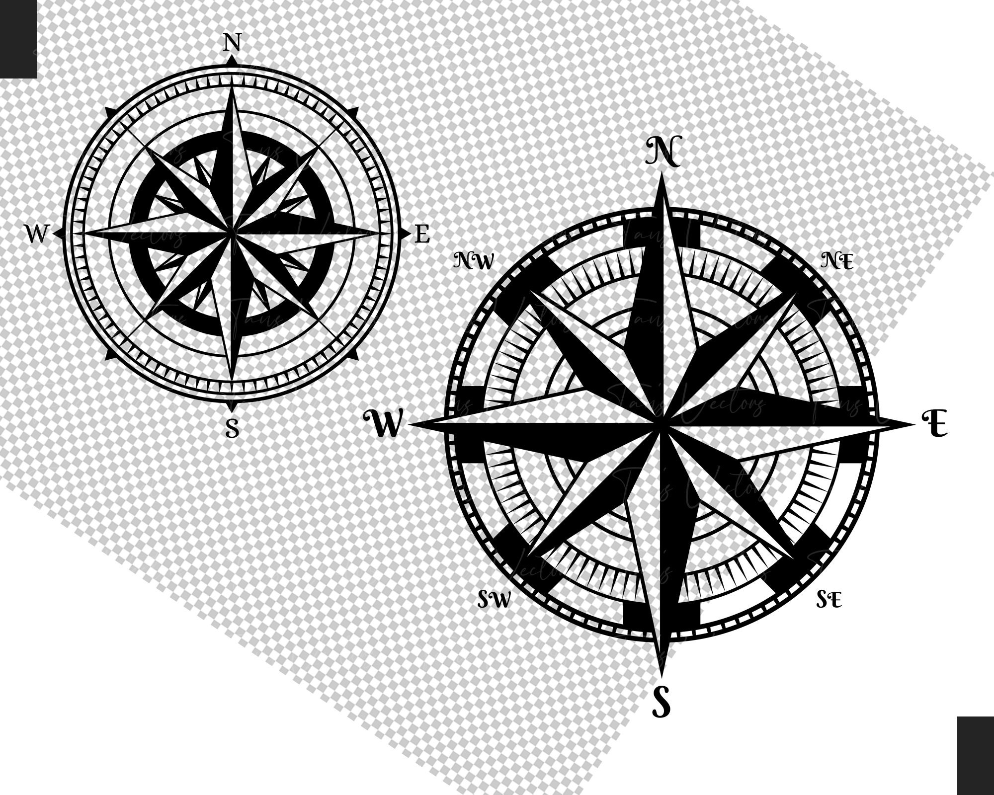Compass Collection Set Compass SVG Nautical Compass - Etsy Australia