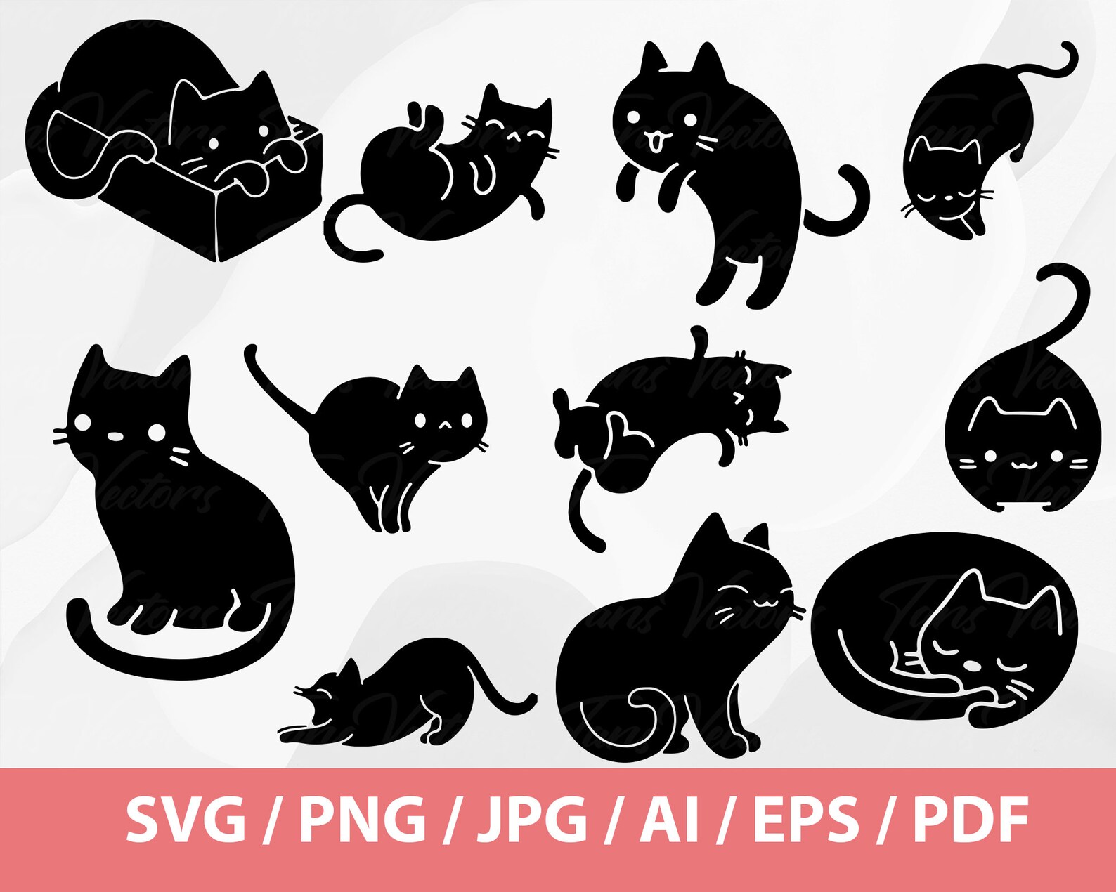 Funny Cat SVG Bundle - Cat SVG, Kitten SVG, Cat Lady Svg, Crazy Cat ...