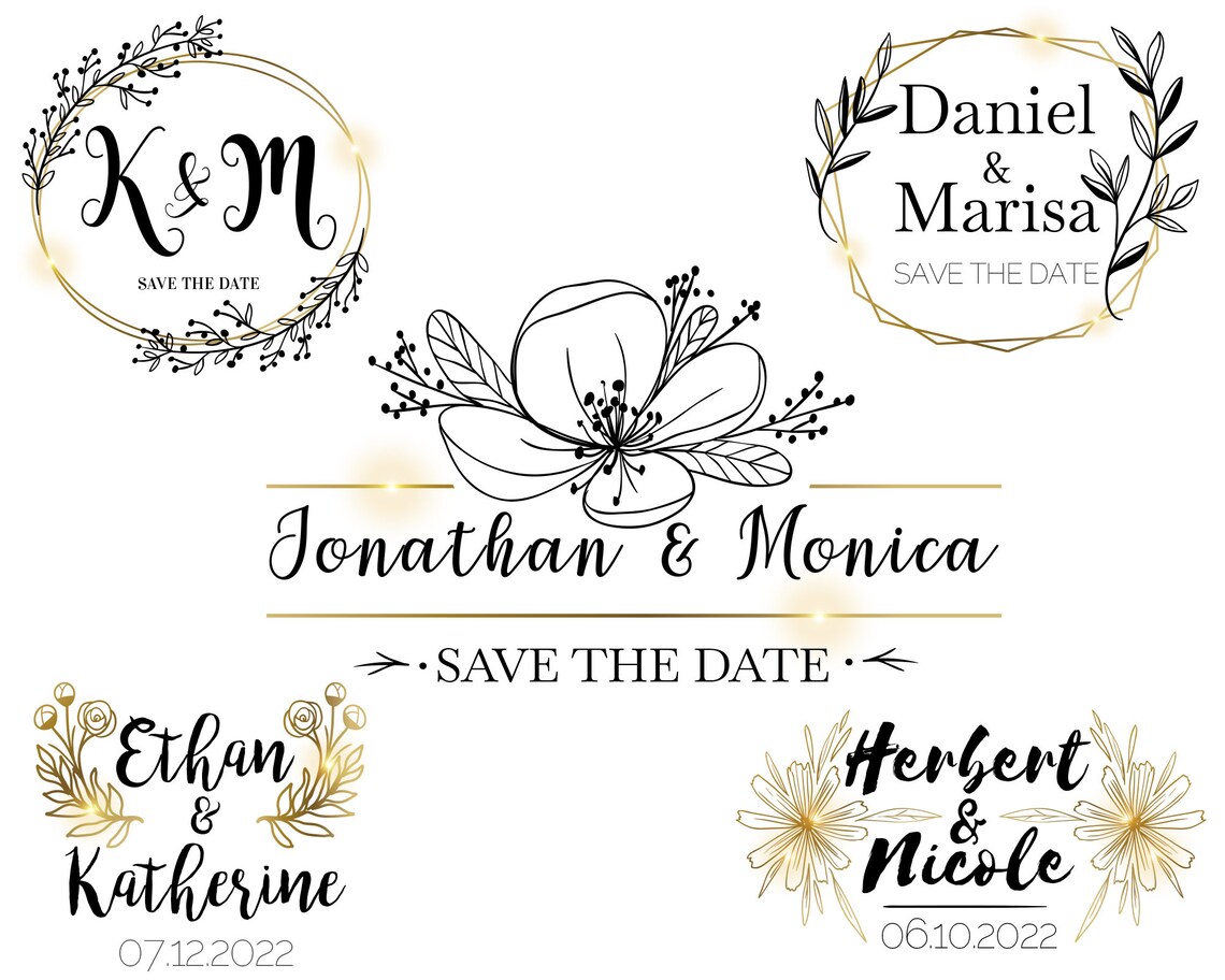 Gold Wedding Monograms Monogram SVG Bride Svg Groom Svg - Etsy
