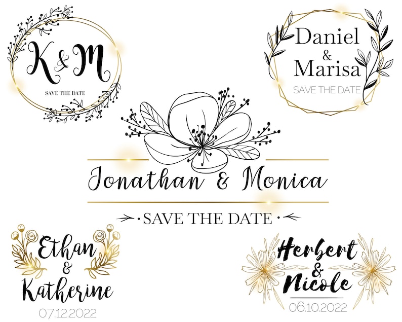 Gold Wedding Monograms Monogram SVG Bride Svg Groom Svg - Etsy