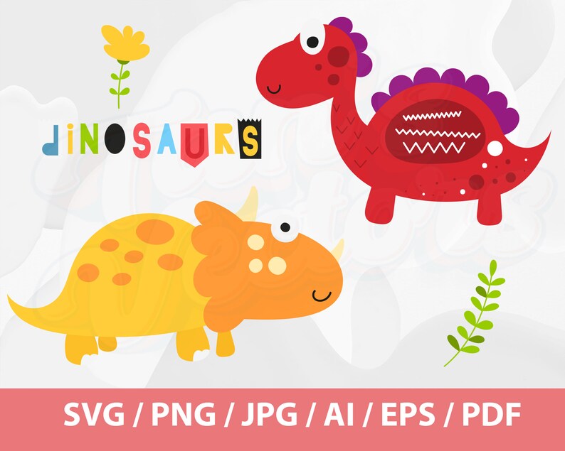 Cute Dinosaurs Clipart Dino SVG Baby Dino Clip Art Nursery - Etsy