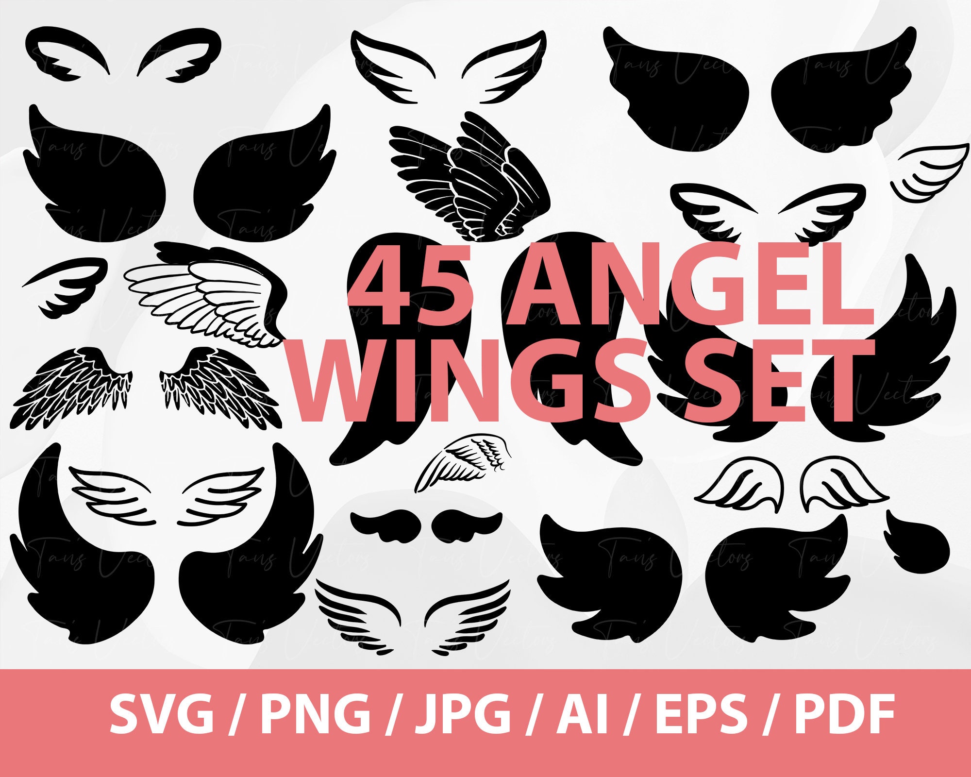Angel Wings Set Wings Svg Angel Svg Angel Wings Etsy Singapore