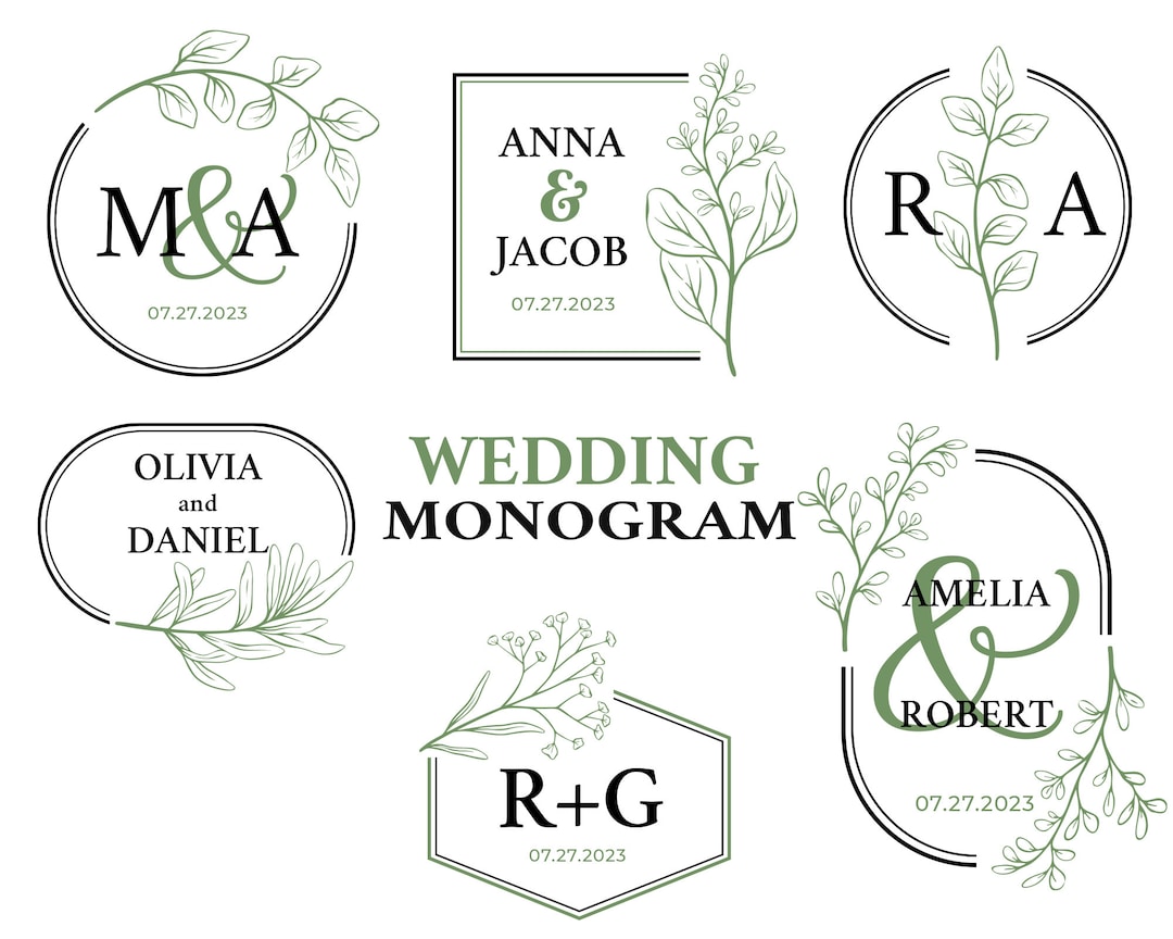 Wedding Monogram - Monogram SVG, Bride Svg, Groom Svg, Wedding Svg ...