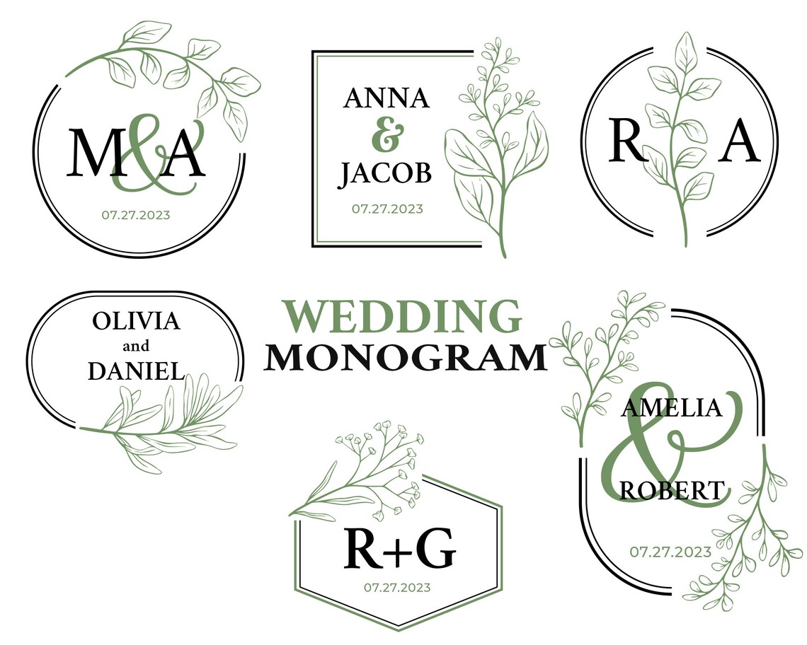 Wedding Monogram Monogram SVG Bride Svg Groom Svg Wedding - Etsy