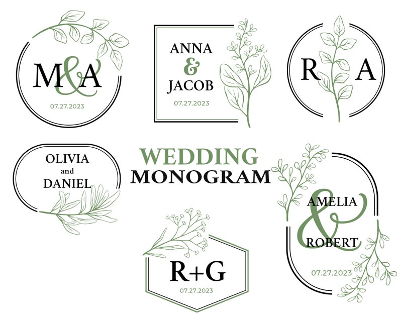 Wedding Monogram Monogram SVG Bride Svg Groom Svg Wedding - Etsy