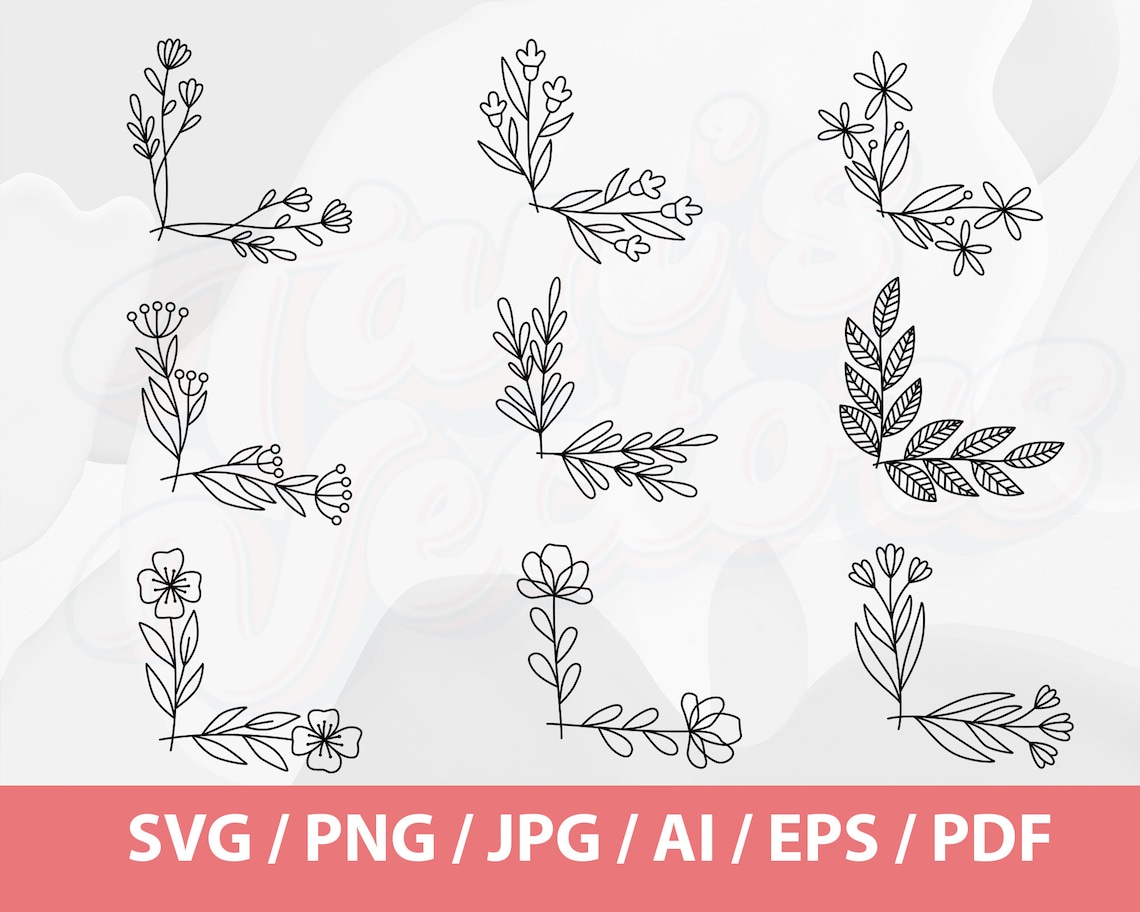 40 Floral Corner Border Element Corner SVG Corner Floral - Etsy
