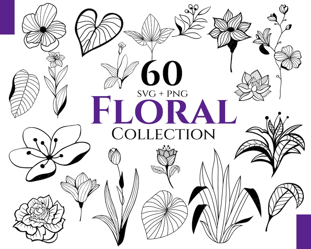 Floral Collection SVG - Floral Svg, Flower Svg, Botanical Clipart ...