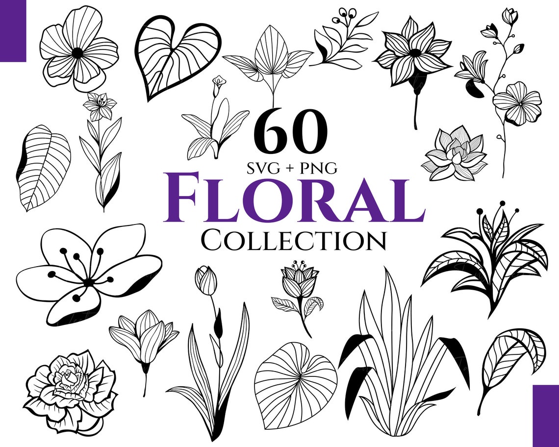 Floral Collection SVG Floral Svg Flower Svg Botanical - Etsy