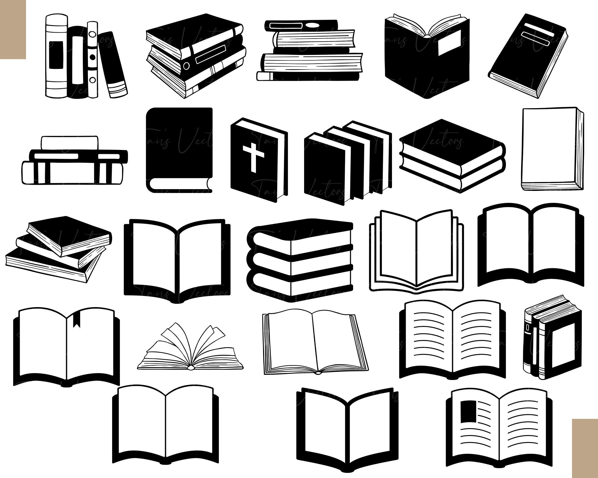 Book Silhouette - Books Svg, Book Svg, Books Clipart, Stack of Books ...