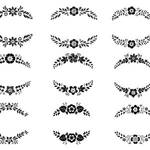 Floral Monogram SVG - Floral Wreath Svg, Floral Divider Svg, Split ...