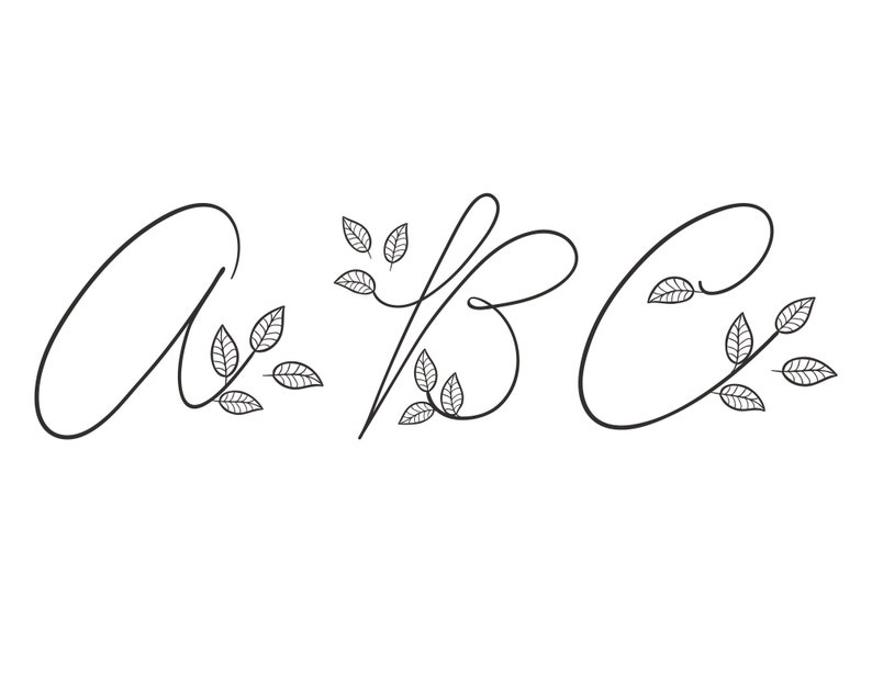 Line Art Leaf Alphabet Leaf Alphabet SVG Leaf Doodle | Etsy