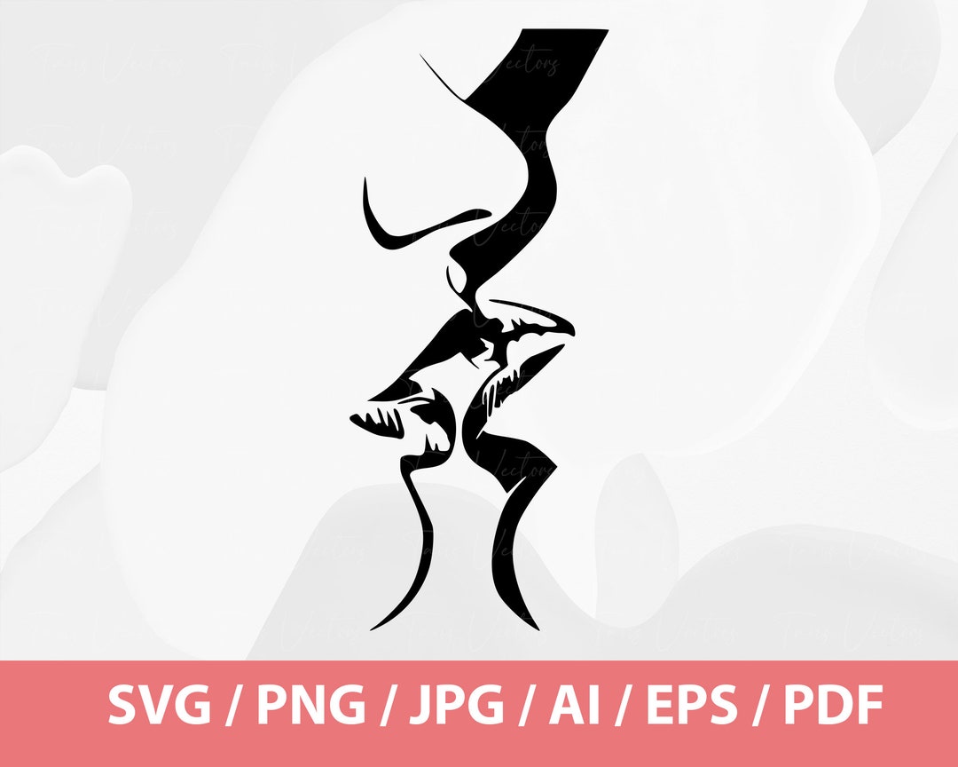 Couple Kissing SVG - Couple Silhouette, Lovers Clipart, Romantic Couple ...
