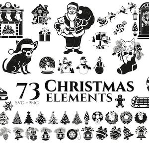 Christmas Elements SVG - Christmas Symbols, Christmas Clipart, Santa's ...