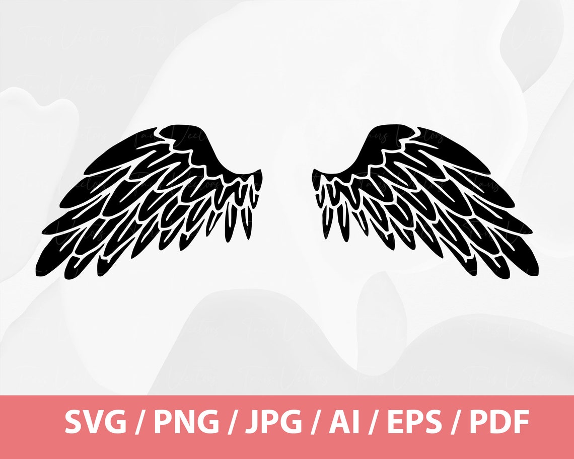 Angel Wings Set Wings Svg Angel Svg Angel Wings Silhouette Memorial Svg ...