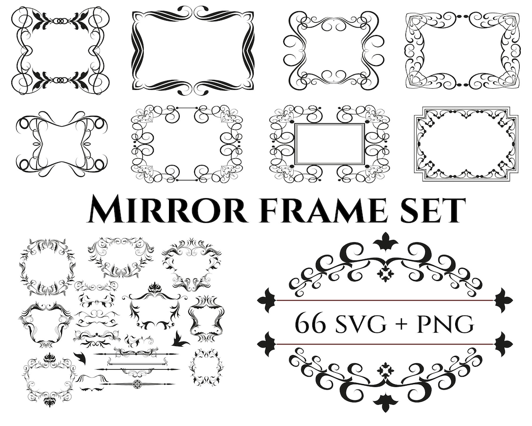 Mirror Frame Svg, Frame Svg, Framed Mirror Svg, Border Svg, Wedding ...