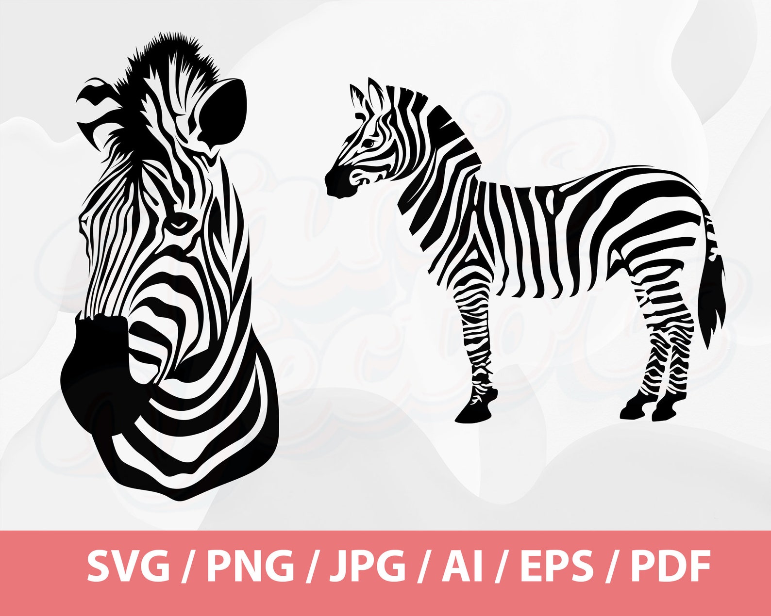 Zebra Vector Set Zebra SVG Zebra Clipart Zebra Files - Etsy