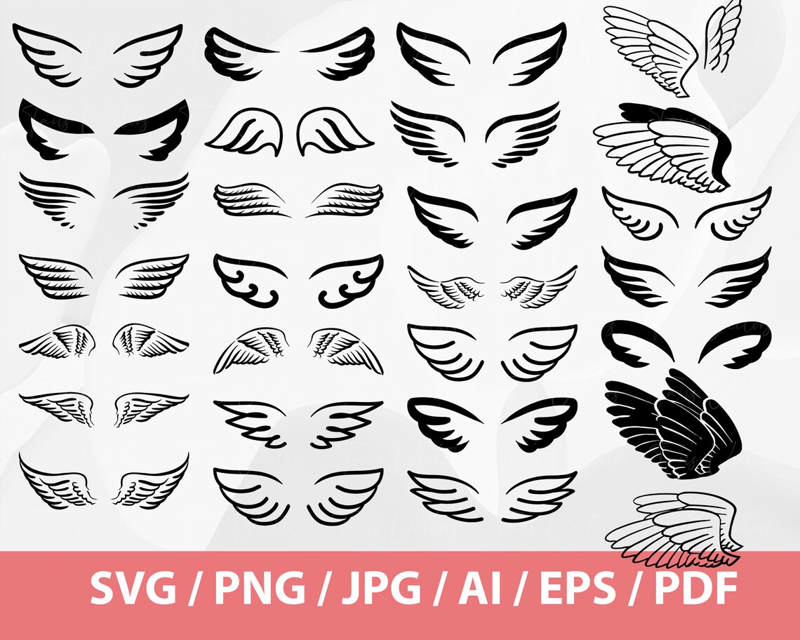 Angel Wings Set Wings Svg Angel Svg Angel Wings - Etsy