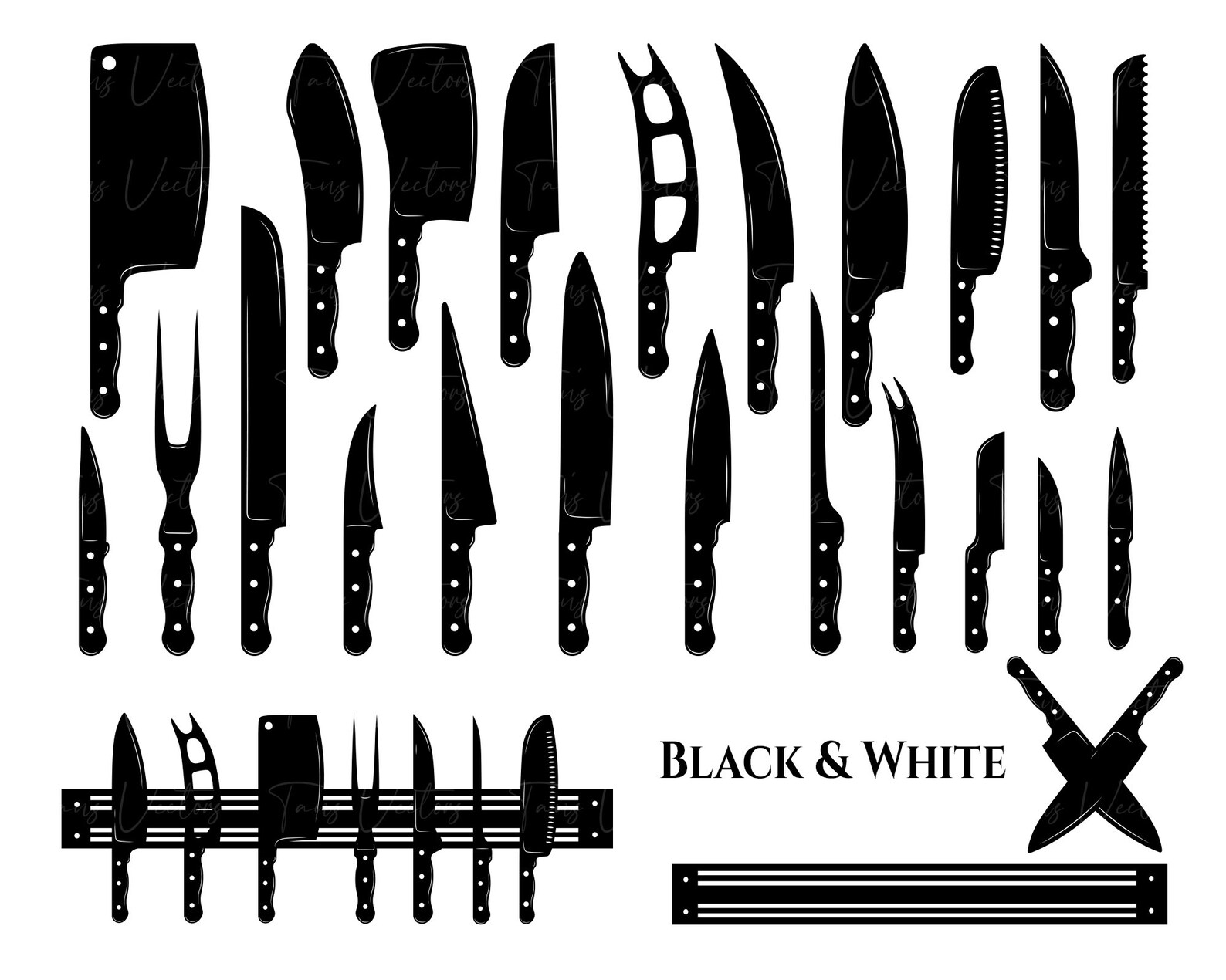 Knife Collection SVG Knife Svg Kitchen Knife Cook Knife - Etsy