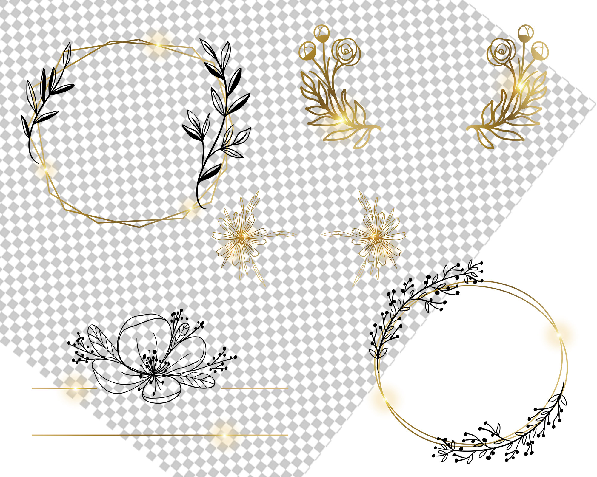 Gold Wedding Monograms - Monogram SVG, Bride Svg, Groom Svg, Wedding ...