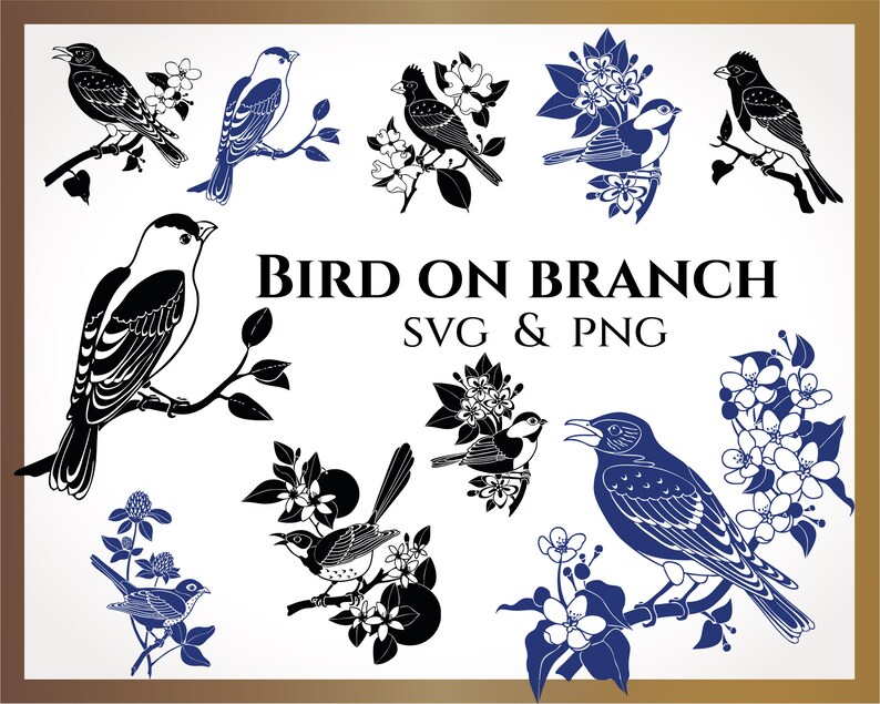 Bird on Branch SVG Bird Svg Branch Svg Bird on Tree Branch - Etsy
