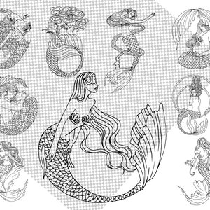 Mermaid Sea SET - Mermaid SVG, Mermaid Clipart, Mermaid Girl Svg ...