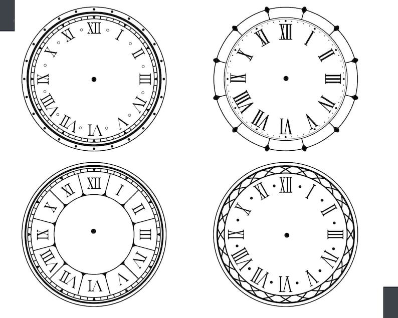 Clock Face Collection - Clock Face Svg, Clock Face Template, Clock ...