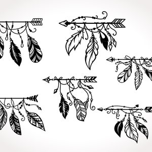 Arrow SVG - Hand Drawn Arrow Svg, Tribal Arrows Svg, Boho Arrow Clipart ...