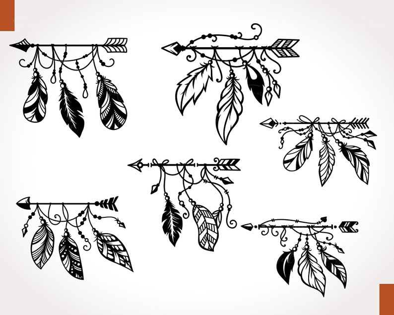 Arrow SVG - Hand Drawn Arrow Svg, Tribal Arrows Svg, Boho Arrow Clipart ...