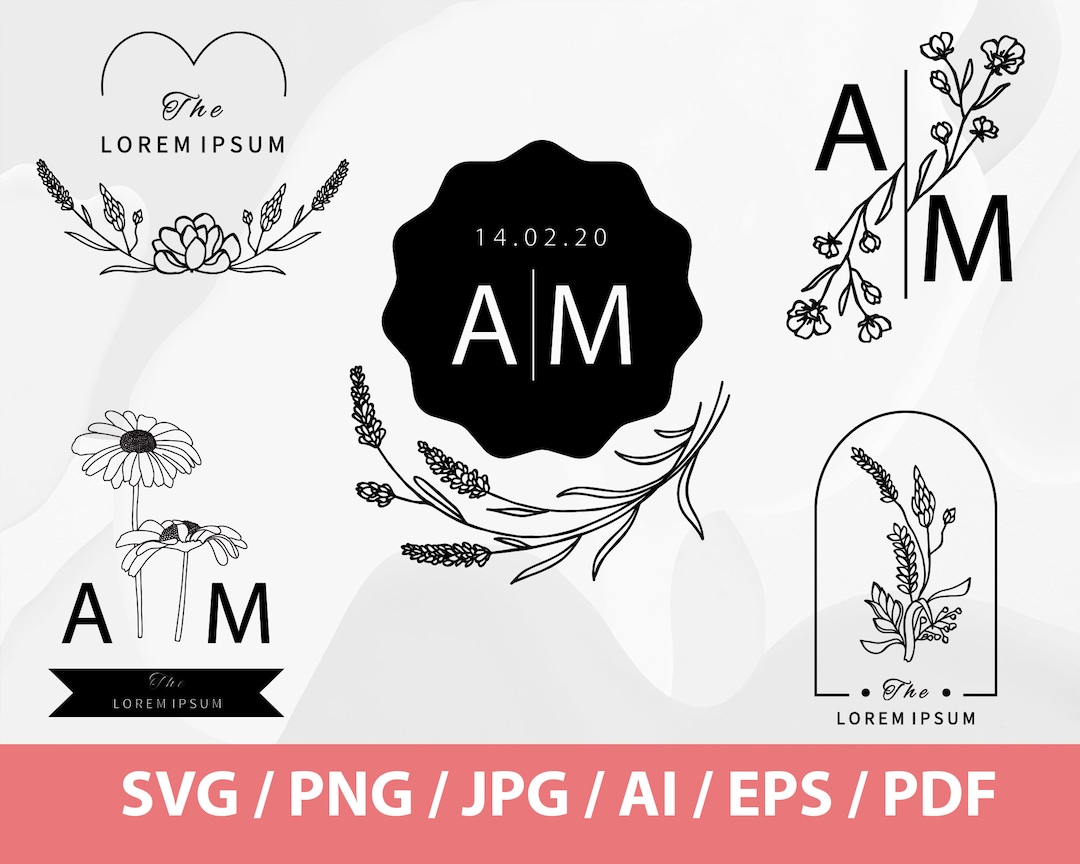 Wedding Monogram SVG Bundle, Bride Svg, Groom Svg, Wedding Svg, Wedding ...
