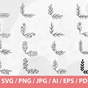 40 Floral Corner Border Element - Corner SVG, Corner Floral Border ...