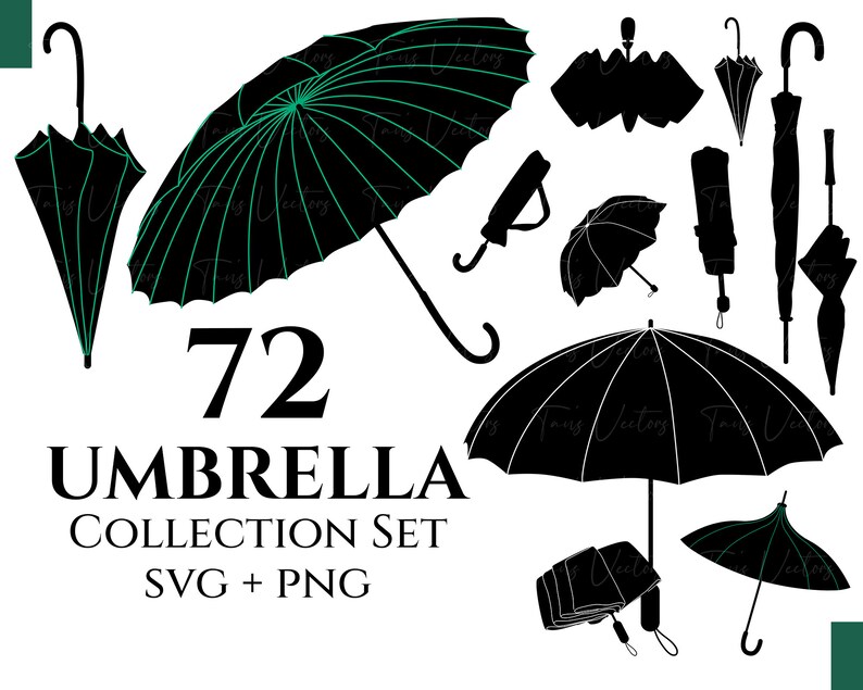 Umbrella Collection SET Umbrella Svg Umbrella Silhouette - Etsy