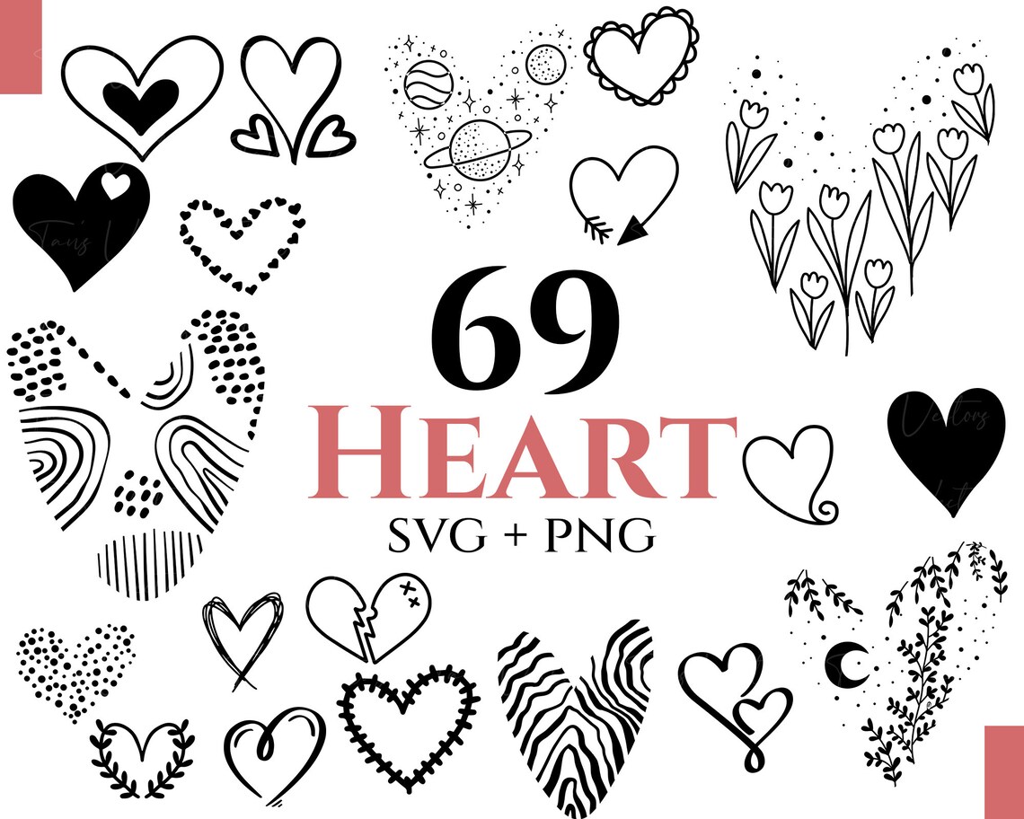Heart SVG Hand Drawn Heart Svg Heart Clipart Heart Doodle - Etsy