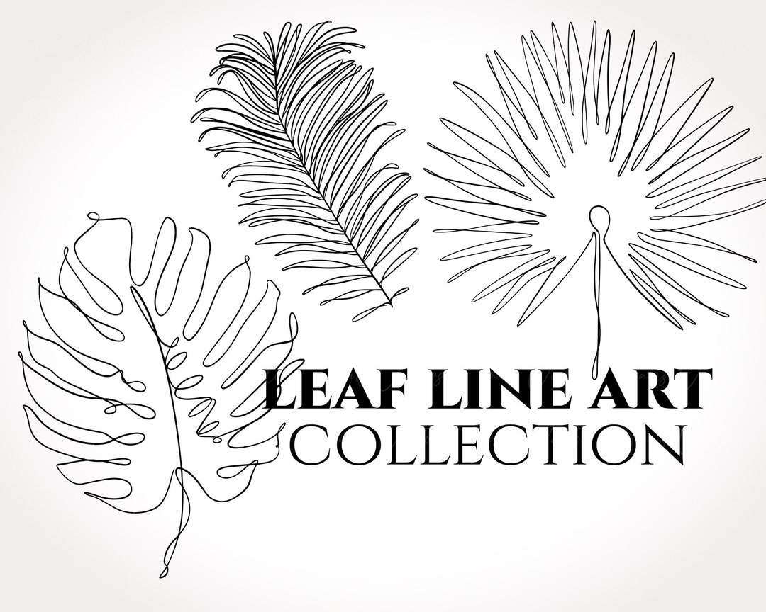 Leaf Line Art Collection - Leaf Svg, Minimalist Leaf, Leaf Wall Art ...