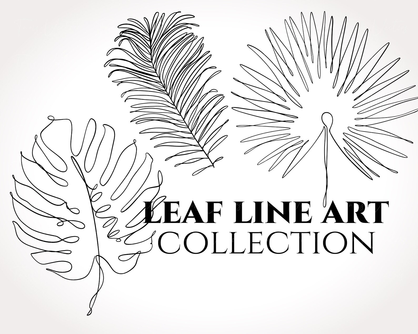 Leaf Line Art Collection - Leaf Svg, Minimalist Leaf, Leaf Wall Art ...