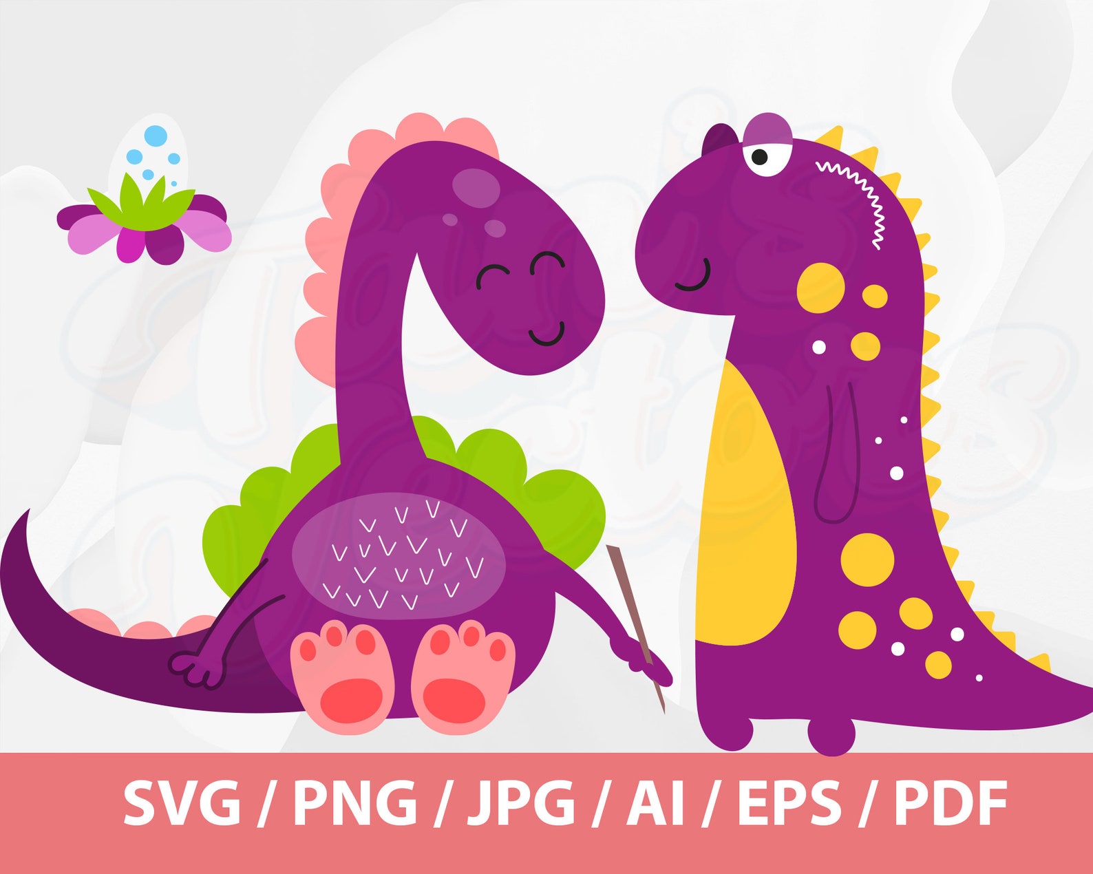 Cute Dinosaurs Clipart Dino SVG Baby Dino Clip Art Nursery - Etsy