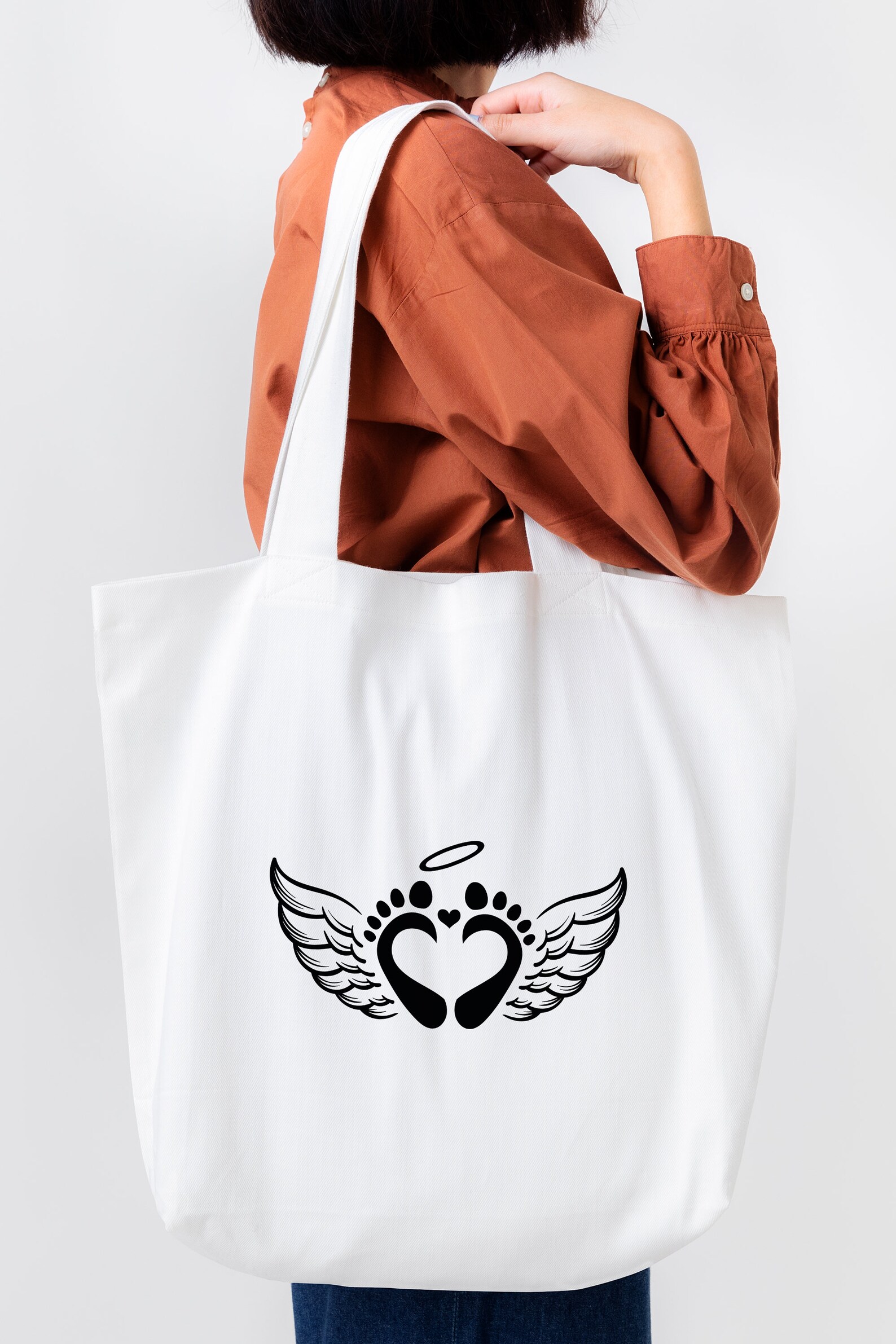 Baby Loss Memorial Svg, Baby Footprints, Angel Wings, Halo. Vector Cut ...