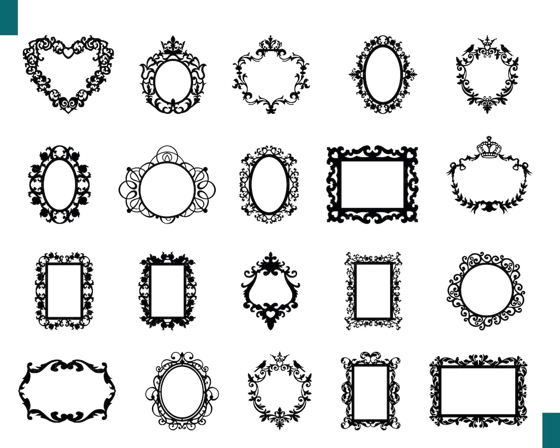 Vintage Mirror Frames Set Mirror Frame Svg Frame Svg - Etsy
