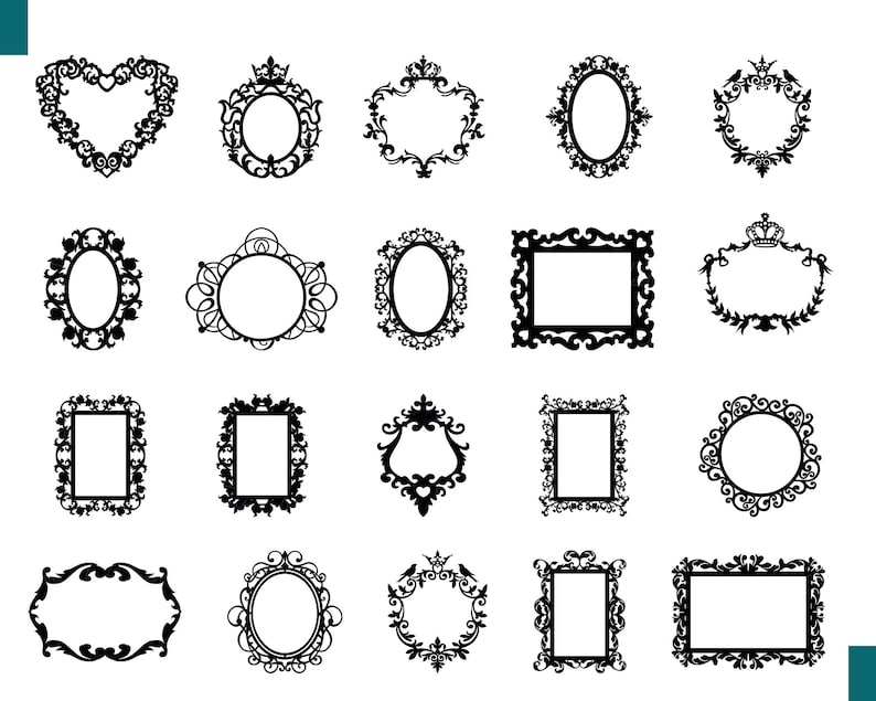 Vintage Mirror Frames Set Mirror Frame Svg Frame Svg - Etsy