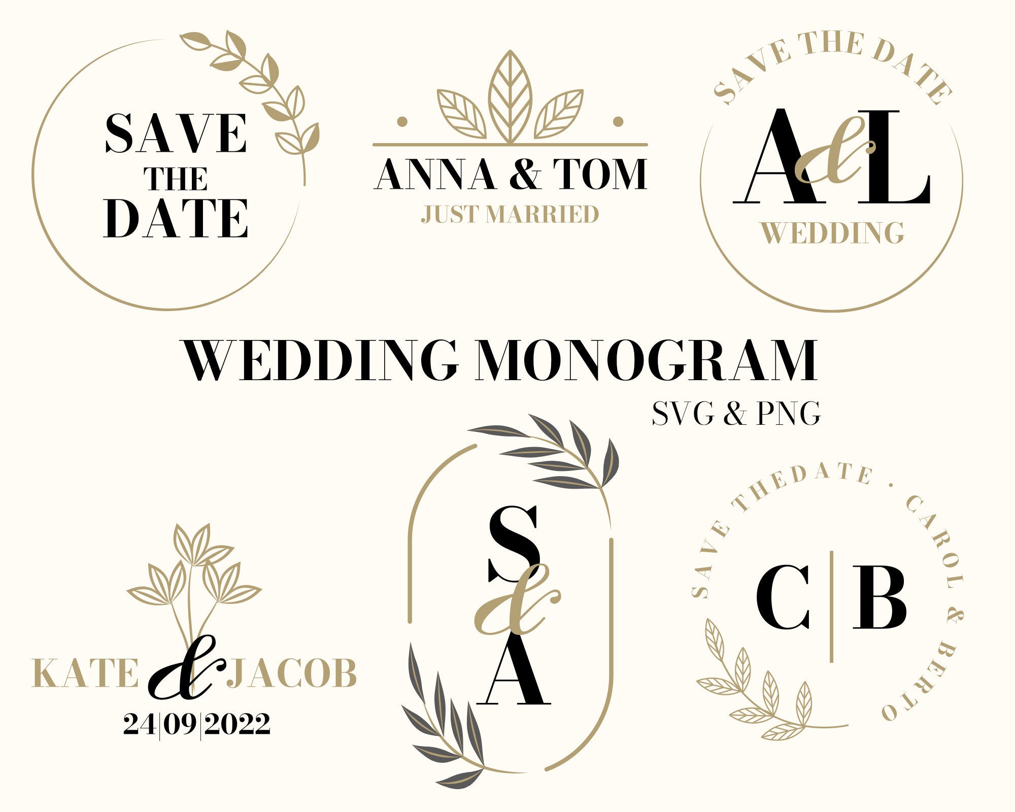 Wedding Monogram Logos SVG Wedding Svg Bride Svg Groom Svg - Etsy Canada