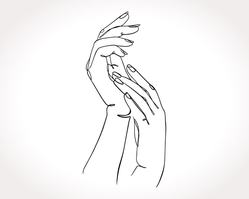 Hand Line Art Collection - Hand Svg, Minimalist Hand, Hand Wall Art ...